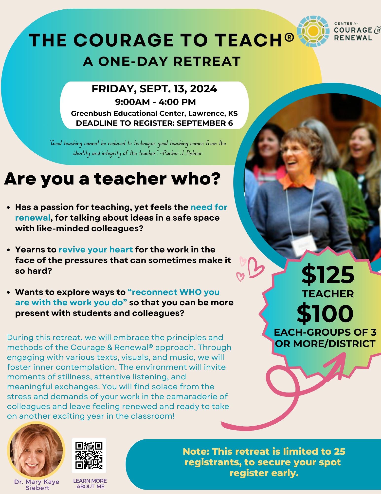 Educate Kansas ⼁Events | The Courage to Teach: A One-Day Retreat